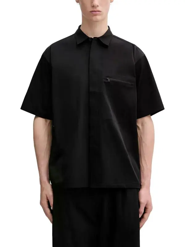 BEAMS Tech Zip-pocket Short-sleeved Shirt - Black