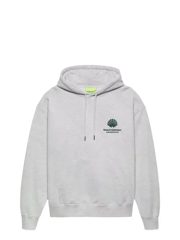 NEW AMSTERDAM SURF ASSOCIATION Logo Print Hoodie - Grey