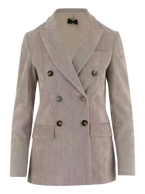 F.IT Double-breasted Corduroy Blazer - Neutrals