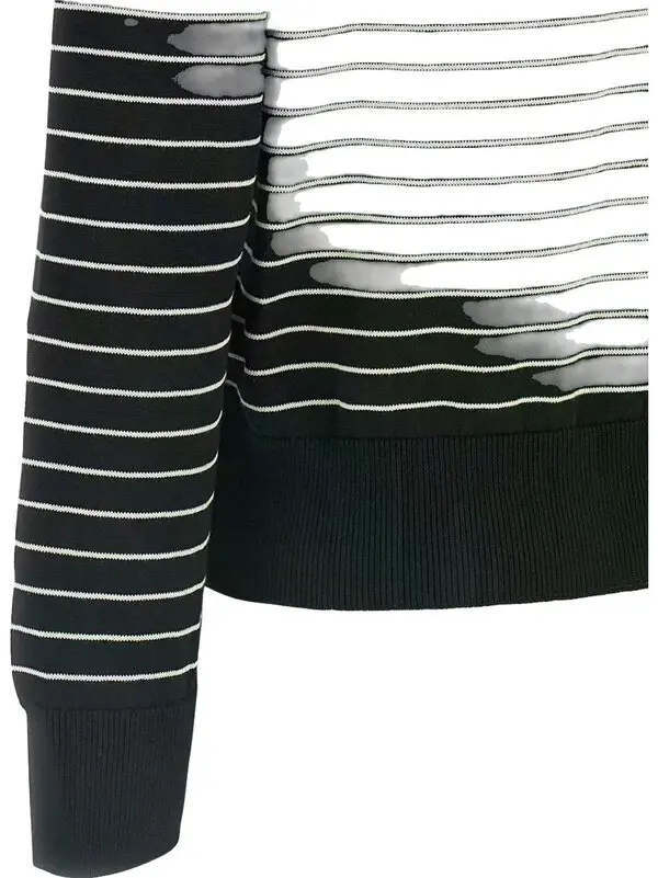 A.p.c. Horizontal Stripe Crew Neck Sweater - Black