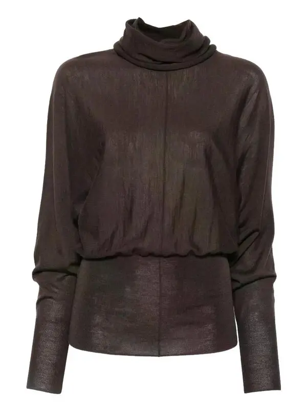 Soeur Wool Roll-neck Knit - Brown