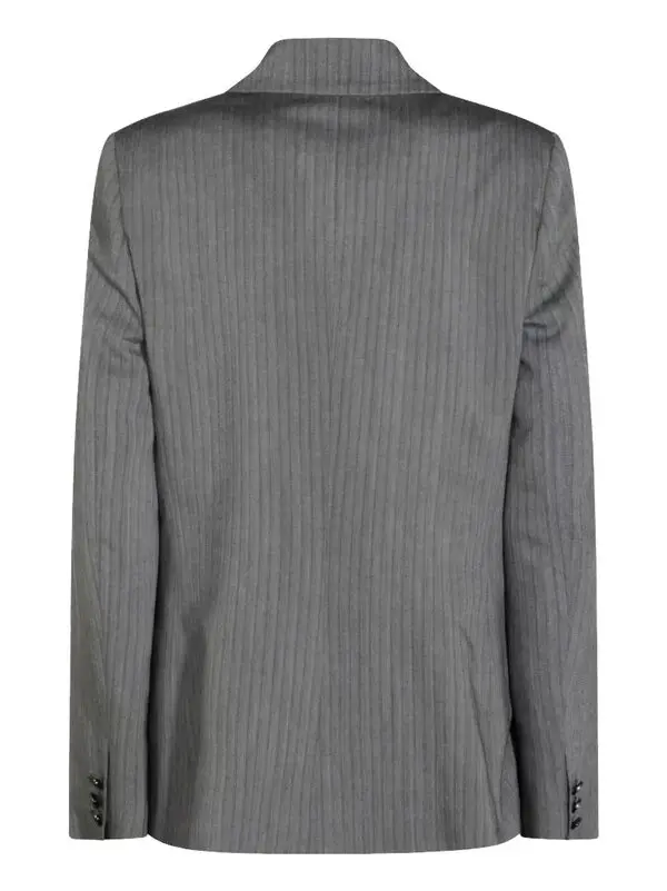 Alberta Ferretti Herringbone-pattern Single-breasted Blazer - Grey