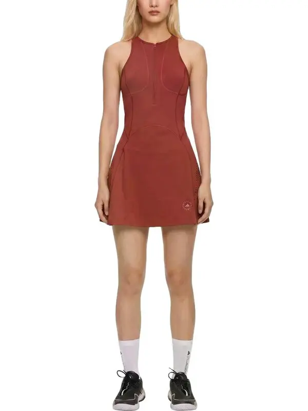 Adidas Stella Mccartney X Halterneck Training Dress With Shorts - Red