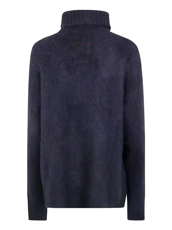 UMA WANG Brushed Texture Turtleneck Sweater - Black