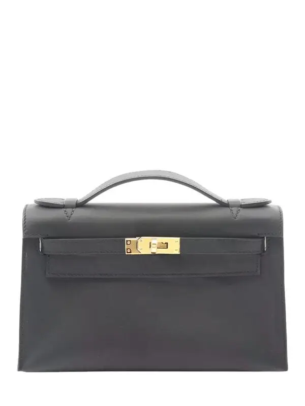 Hermès Swift Leather Kelly Pochette 22 Handbag - Black