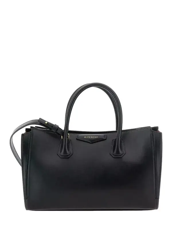 Givenchy Antigona Satchel Bag In Shiny Grained Leather - Black