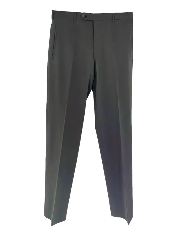 Prada Belted Straight-leg Trousers - Grey