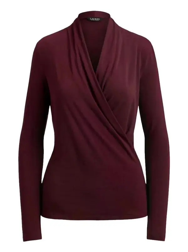 Ralph Lauren Hadara Wrap-style Blouse With Long Sleeves - Red