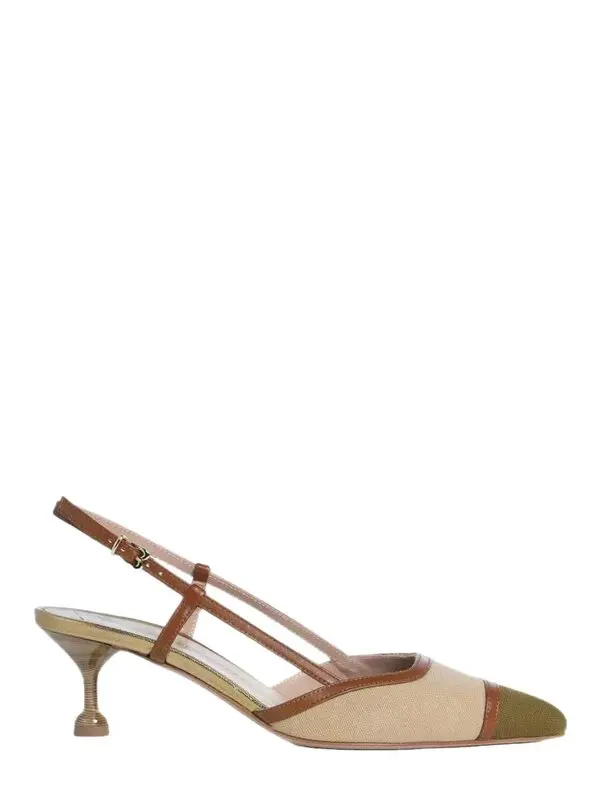 Roberto Festa Delfina Canvas Slingback Pumps - Neutrals