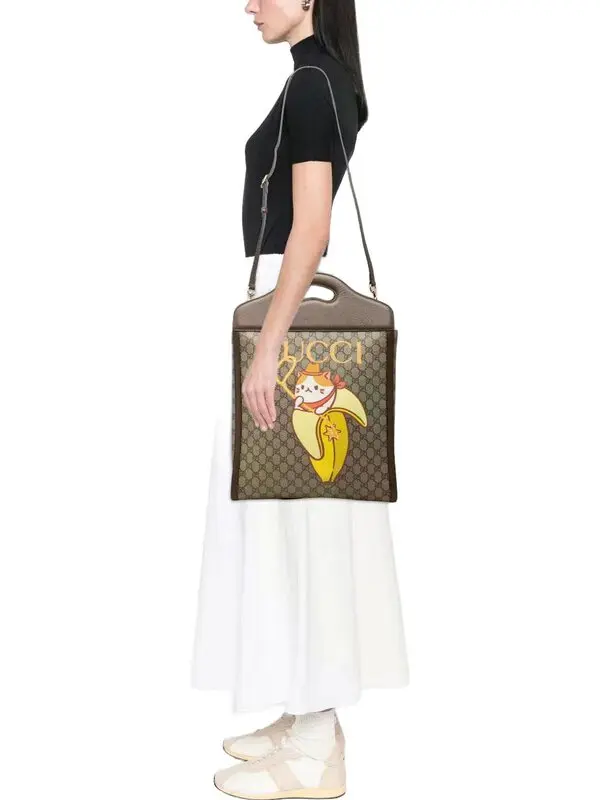 Gucci Gg Supreme Satchel Bag - Neutrals