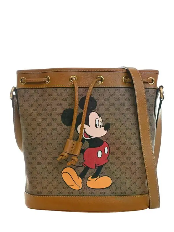 Gucci Micro Gg Supreme Mickey Mouse Bucket Bag - Neutrals