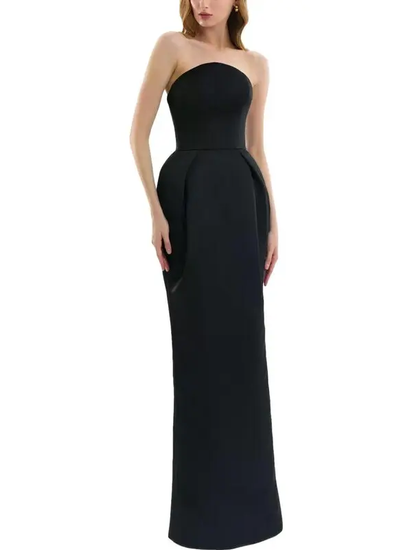 GEMY MAALOUF Strapless Floor-length Gown - Black