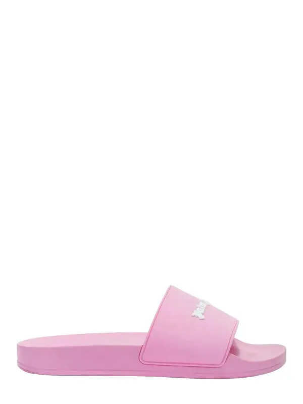 Palm Angels Logo Embossed Pool Slides - Pink