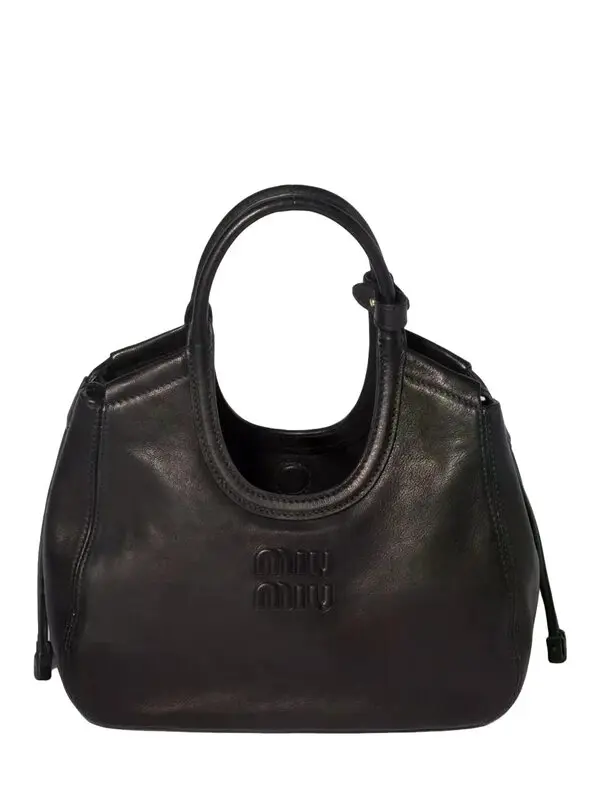 Miu Miu Ivy Nappa Leather Tote Bag - Black