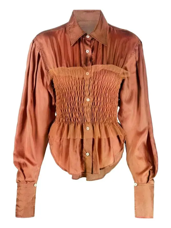 Viktor & Rolf Long-sleeve Smocked Shirt - Orange