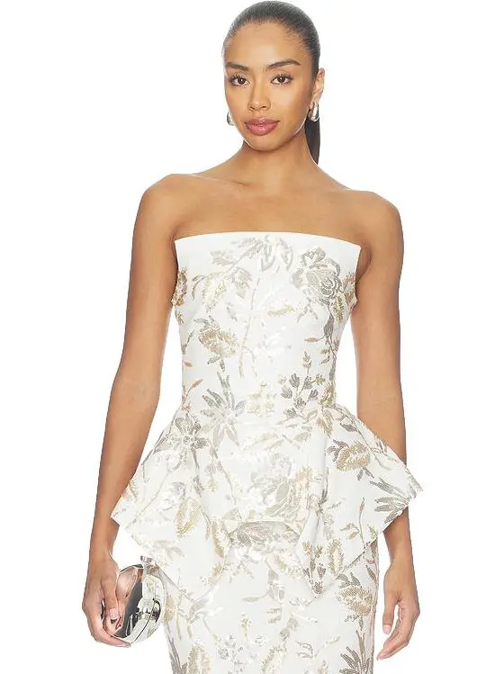 Prabal Gurung Strapless Corset Panier Top - White