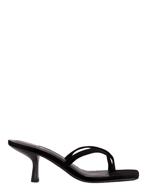 Raye Leia Suede Stiletto Sandals - Black