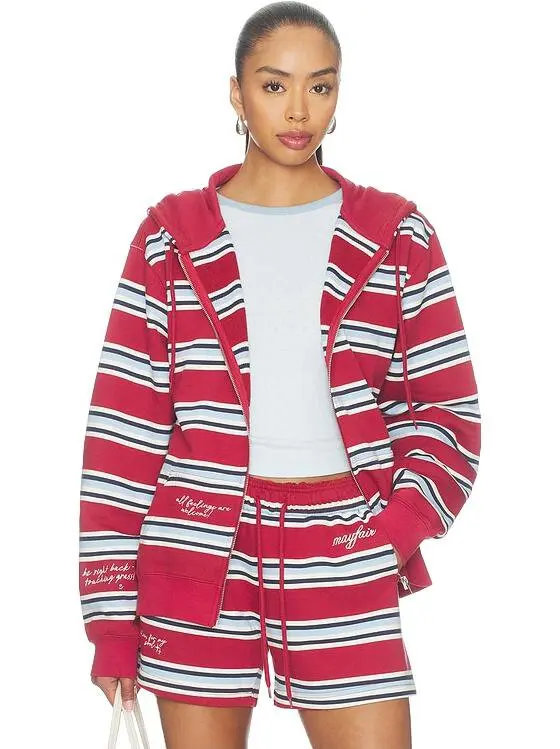 THE MAYFAIR GROUP The Mayfair Striped Hoodie - Red