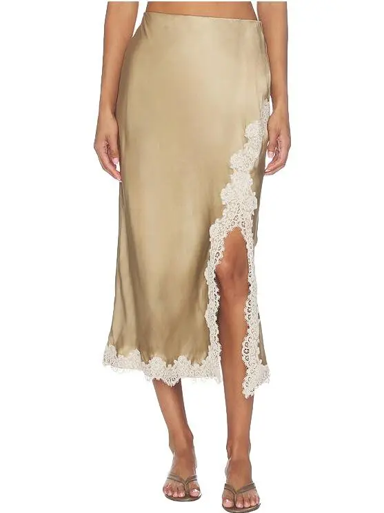 Cami Nyc Teagan Skirt With Lace Trim - Tan