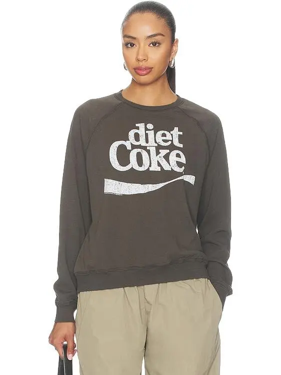 Junk Food Diet Coke Raglan Crewneck Fleece - Black