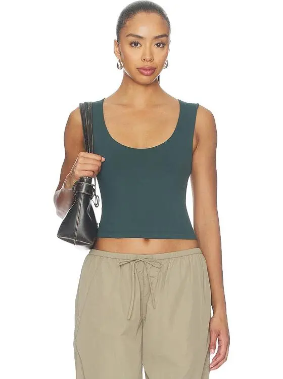 Free People Clean Lines Muscle Cami - Green