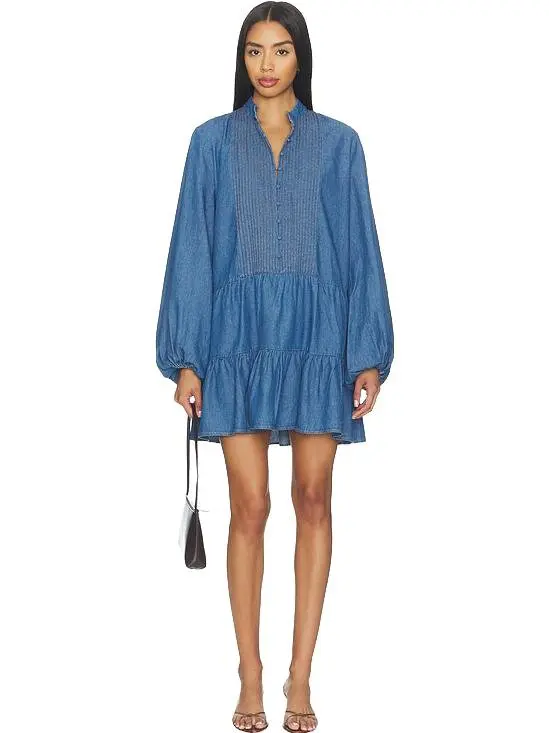 Bardot Antonia Chambray Mini Dress - Blue