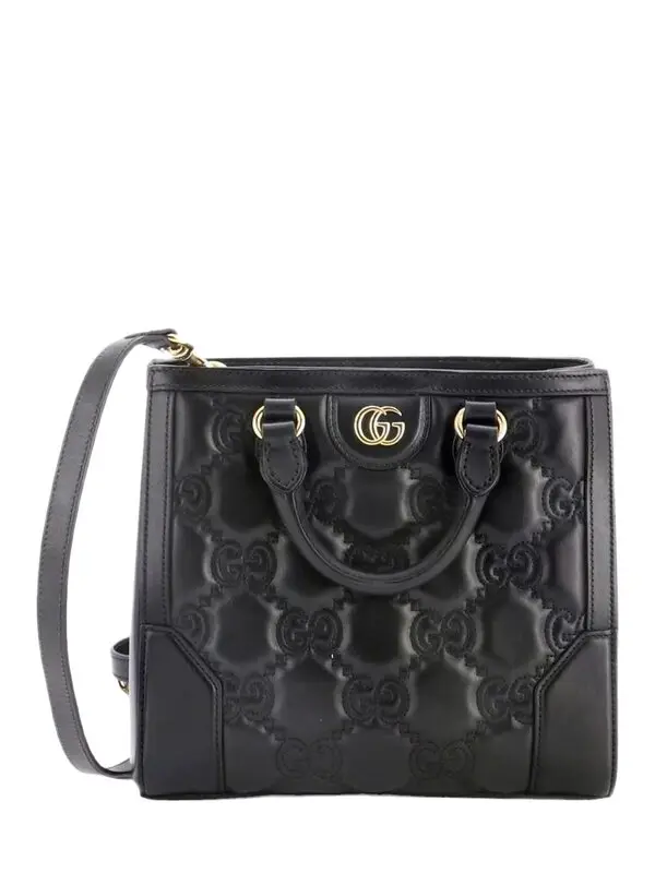 Gucci Gg Matelasse Leather Mini Satchel - Black