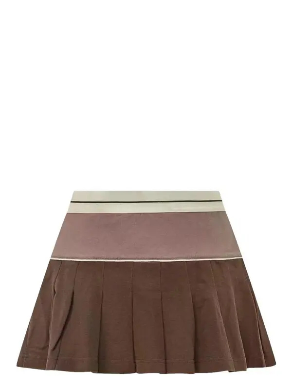 Palm Angels Logo Pleated Mini Skirt - Brown