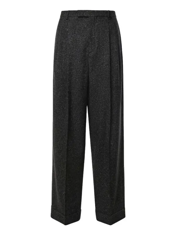 Valentino Garavani Pleated-waist Flecked Trousers - Grey