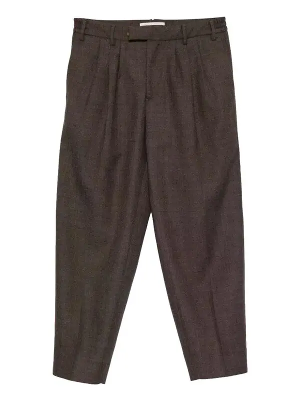 BRIGLIA 1949 Pleated Straight-leg Trousers - Brown