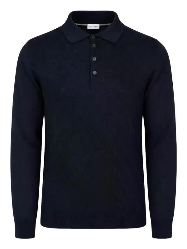 Pal Zileri Long-sleeve Wool Polo Shirt - Blue