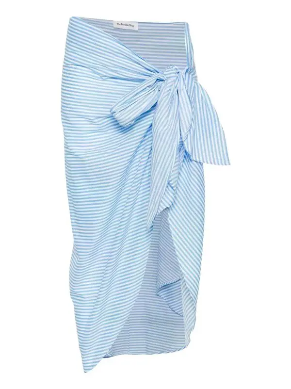 THE FRANKIE SHOP Thira Striped Wrap-style Skirt - Blue