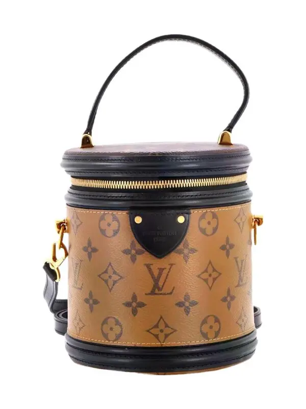 LOUIS VUITTON Cannes Handbag Reverse Monogram Canvas Satchel - Brown