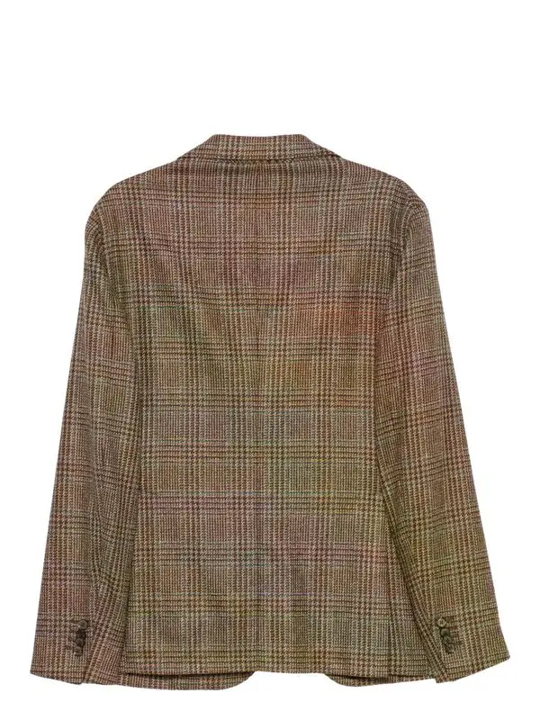 LUIGI BIANCHI MANTOVA Prince Of Wales Check Blazer - Brown