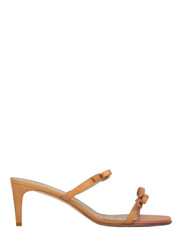 Red Valentino Leather Bow Detail Sandals - Brown