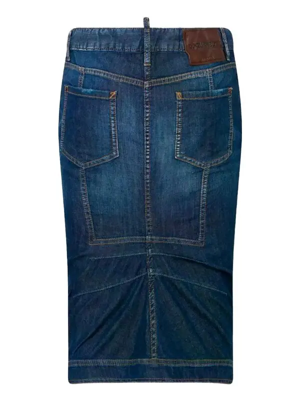 Dsquared2 Kick Mid" Denim Midi Skirt - Blue