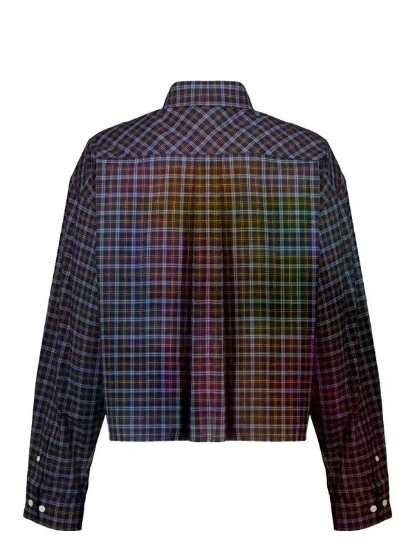 Miu Miu Check-print Cropped Shirt - Blue