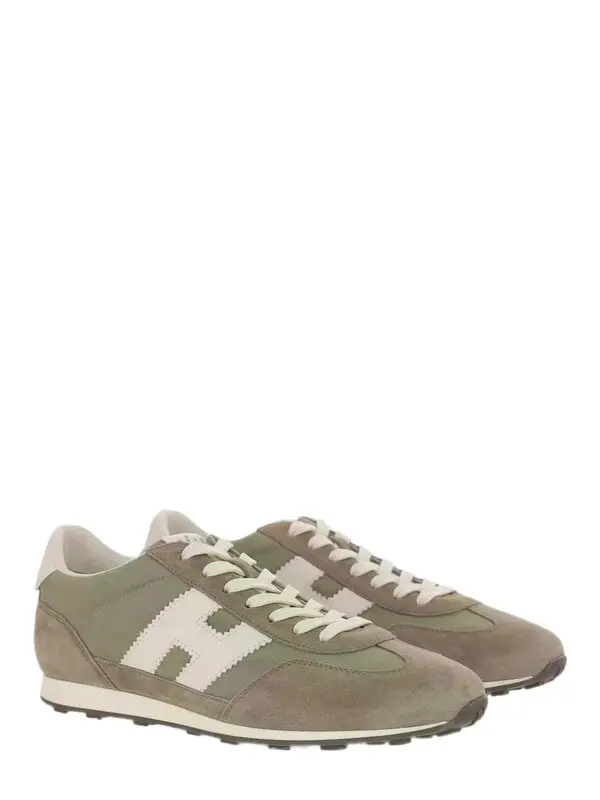 Hogan Athletic Suede And Fabric Sneakers - Green