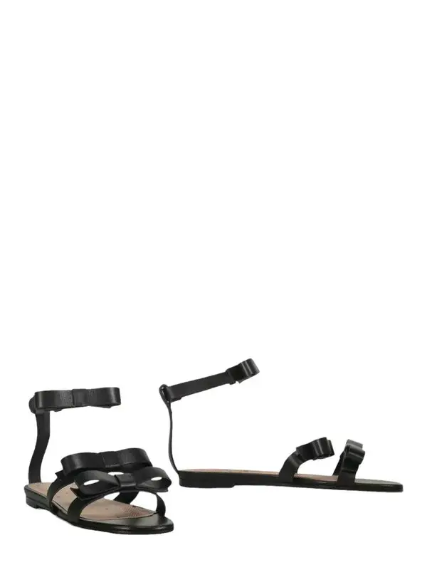Red Valentino Bow Detail Ankle-strap Sandals - Black