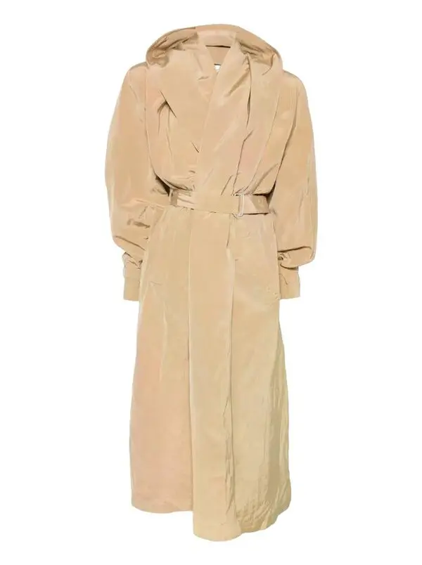 Magda Butrym Belted Hooded Coat - Neutrals
