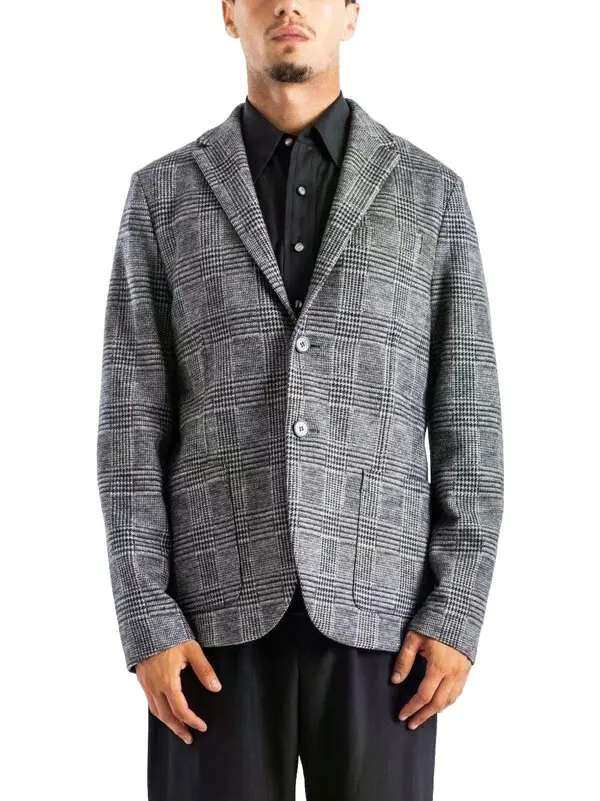 Harris Wharf London Prince Of Wales Check Single-breasted Blazer - Grey