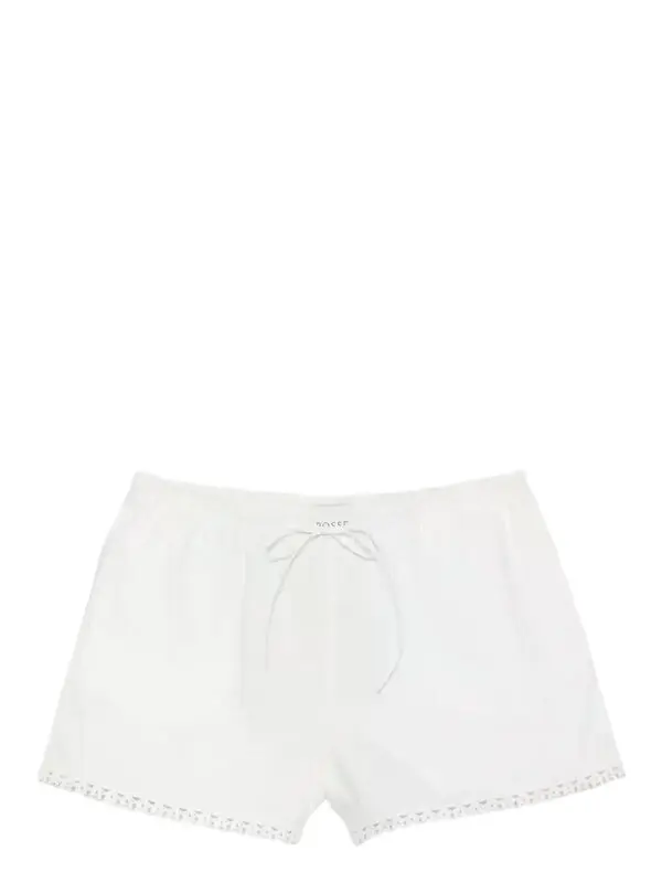 Posse Veda Lace-trim Organic Cotton Shorts - White