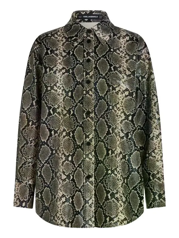 Karl Lagerfeld Faux-python Overshirt - Neutrals