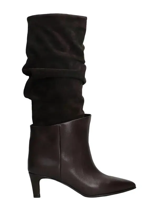 STRATEGIA SHOES Strategia Pointed-toe Slouchy Knee-high Boots - Brown