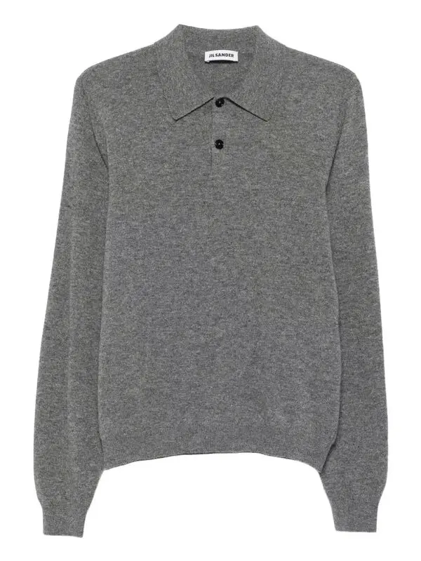 JIL SANDER Long-sleeve Wool Polo Shirt - Grey
