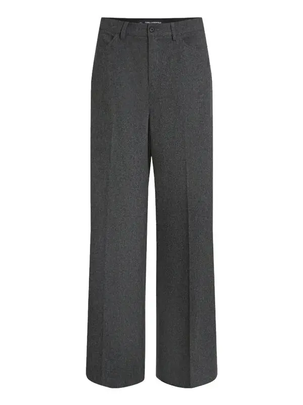 Karl Lagerfeld Wide-leg Flannel Trousers - Grey