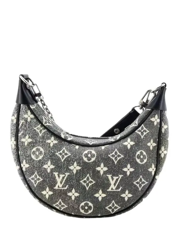 LOUIS VUITTON Monogram Jacquard Denim Hobo Bag - Black