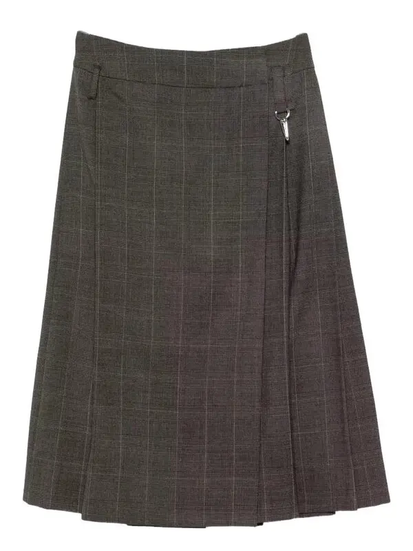 Simone Rocha Prince Of Wales Check Pleated Skirt - Grey