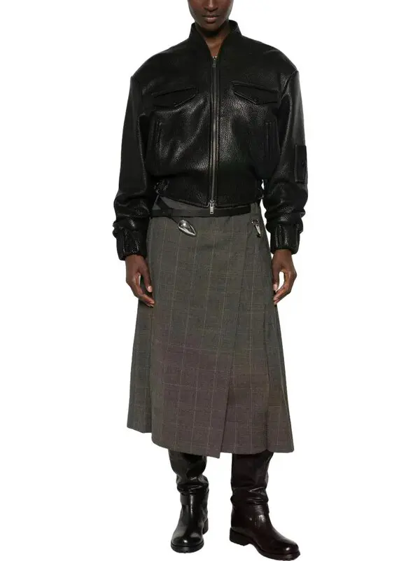 Simone Rocha Prince Of Wales Check Pleated Skirt - Grey