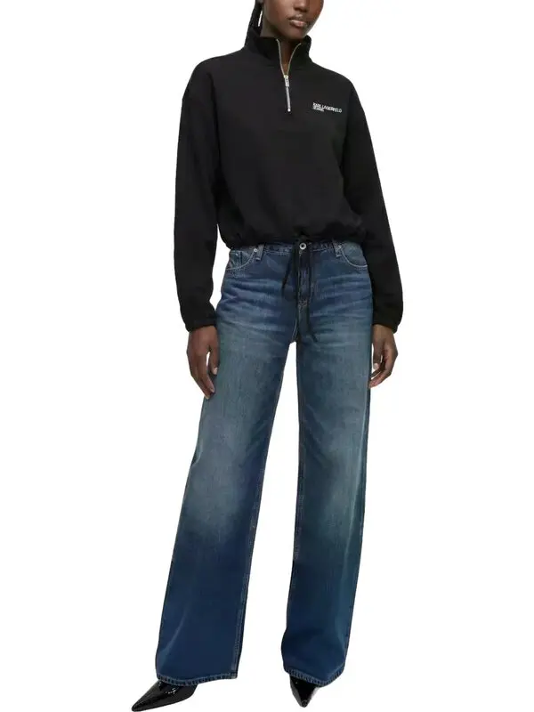 Karl Lagerfeld Half-zip Sweatshirt - Black